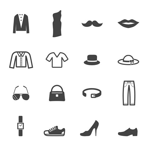 Fashion And Accessory Icons 633380 Vector Art At Vecteezy