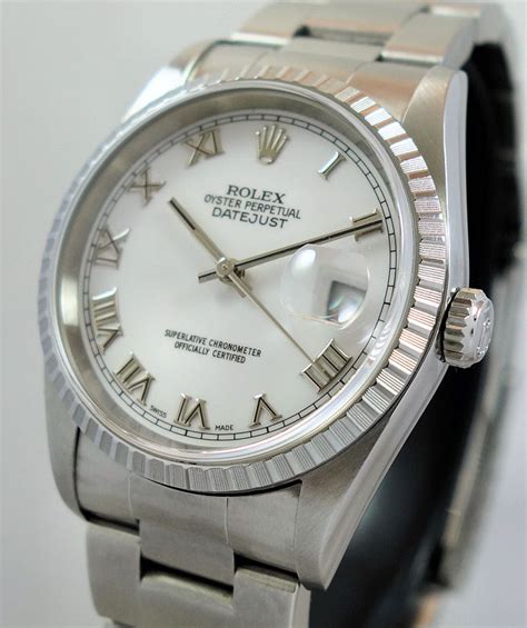 Rolex Datejust 36mm Steel White Roman Dial 16220