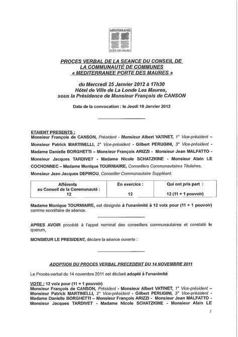 Calam O Conseil Communautaire Du Janvier