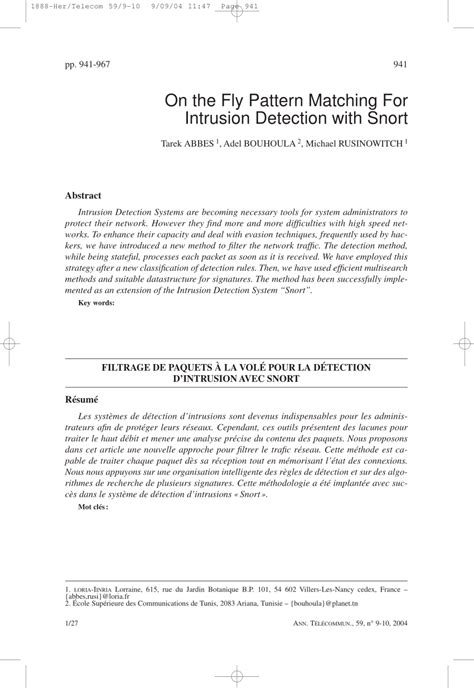 pdf on the fly pattern matching for intrusion detection with snort