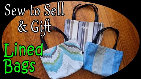 How To Sew To Sell Gift Lined Tote Shopping Bags FREE Beginner
