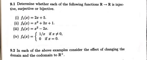 solved 9 1 determine whether each of the following functions