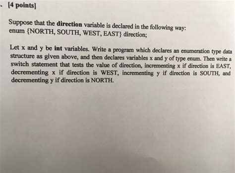 solved [4 points] suppose that the direction variable is