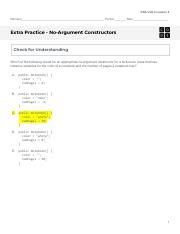 Understanding No Argument Constructors In Java Examples And Course Hero