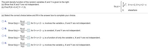 solved the joint density function of the random variables x