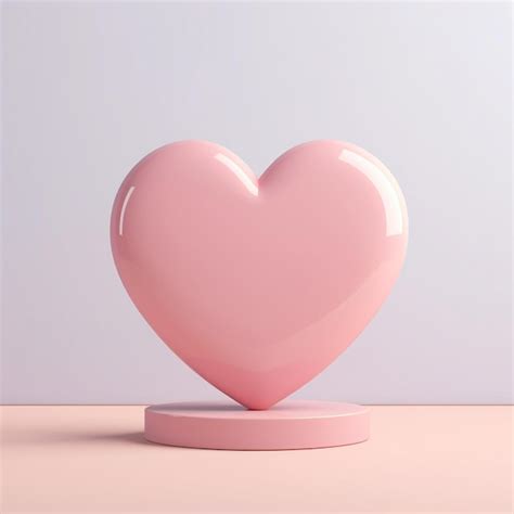 Premium AI Image Pink Heart Shaped Object On A Pink Surface