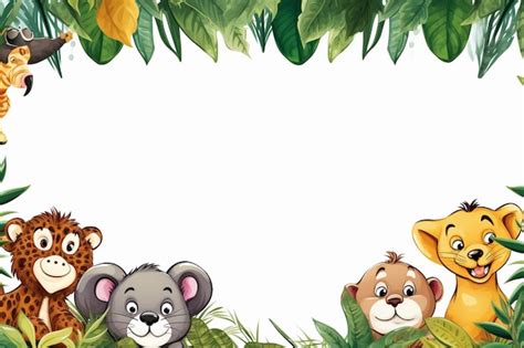 Uma Moldura Animais E Um Sinal Que Diz Animais Selvagens Vetor