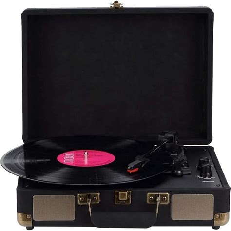 Tourne Disque Rétro Tourne Disque Vinyle Avec Haut Parleurs Stéréo
