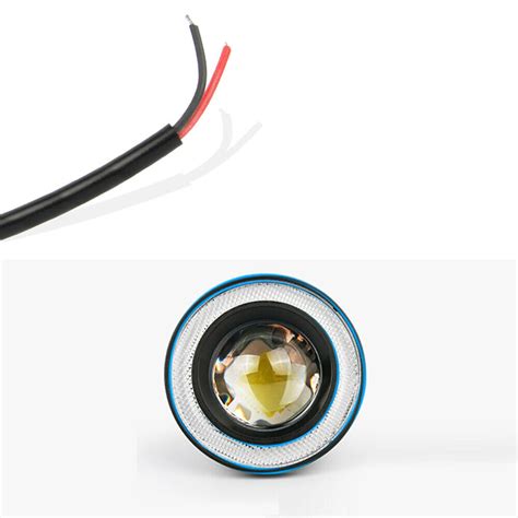 2 5 Fog Light COB LED Projector Red Angel Eye Halo Ring DRL Bulb For
