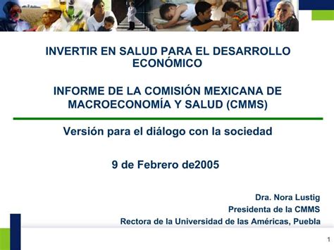 PPT INVERTIR EN SALUD PARA EL DESARROLLO ECON MICO INFORME DE LA
