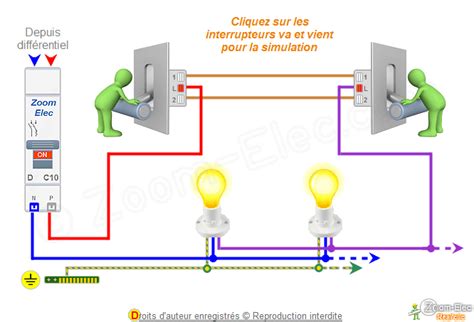 Schéma va et vient schema électrique interactif dun va et vient