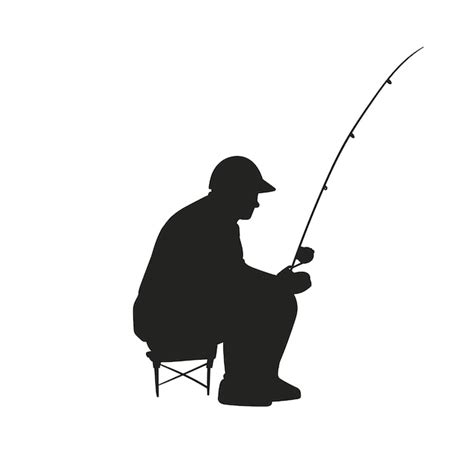 Free Vector Flat Design Man Fishing Silhouette