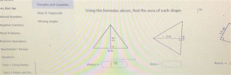 Triangles And Quadrilat Ers Kori Jae Area Of Tr Gauthmath