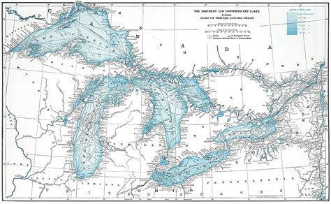 Great Lakes Map Vintage Reprint Amazon Ca Home Kitchen Antique