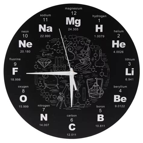 TABLEAU PÉRIODIQUE DES éLéMents Art Mural Symboles Chimiques Horloge