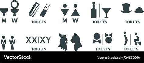 Toilet Signs Funny Wc Man And Woman Direction Vector Image