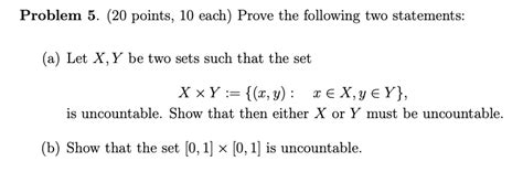 solved problem 5 20 points 10 each prove the following