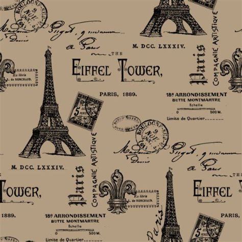 Paris And French Theme Fabrics Printing On Burlap Utility Fabric