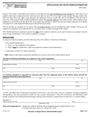 Tint Exemption Pa Fill Online Printable Fillable Blank PdfFiller