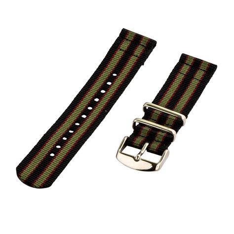 2 Piece Classic NATO Striped Nylon Replacement Watch Strap Band EBay