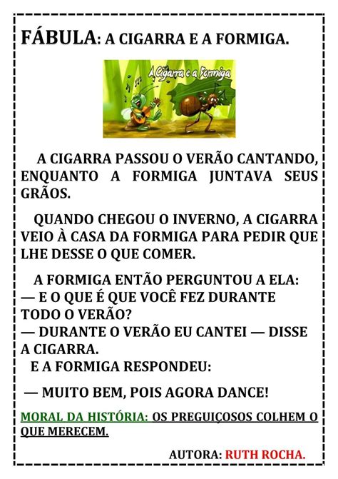 Blog Educa O E Transforma O F Bula A Cigarra E A Formiga