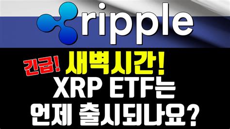 리플 긴급 새벽시간 XRP ETF는 언제 출시되나요 YouTube