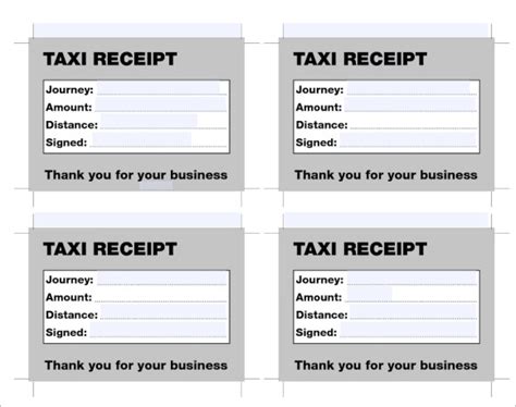 Free Taxi Receipt Templates In Google Docs Google Sheets Excel