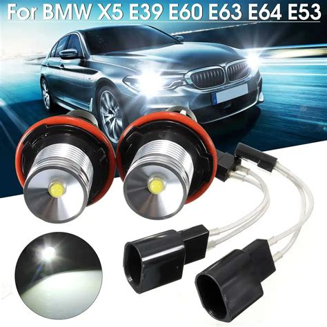 Pair 10W Pcs Error Free LED Angel Eyes Marker Lights Bulbs For BMW E39