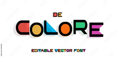 Editable De Colore Font Alphabet Letters Modern Logo Typography Color