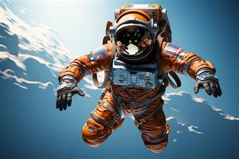 Premium Vector Astronaut Floating In Space 3d Illustration