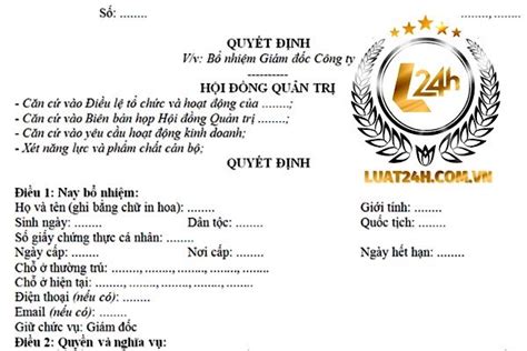 Hướng dẫn soạn thảo quyết định bổ nhiệm song ngữ cho mọi chức vụ Luật