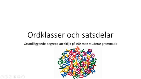 Ordklasser Och Satsdelar 1 3 YouTube