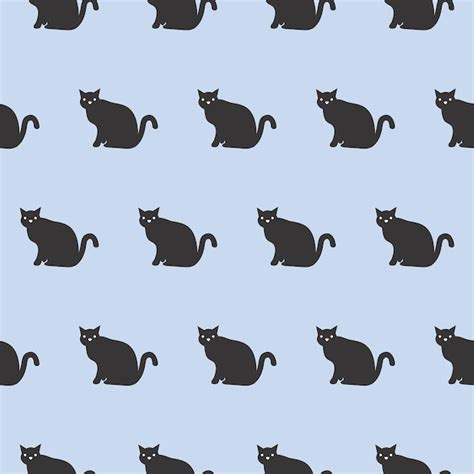 Patrón sin fisuras con gatos dibujados a mano Vector Premium