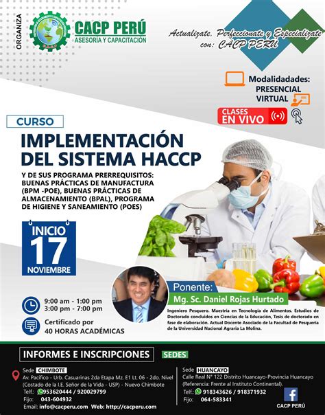 CACP Perú Curso Implementación Del Sistema Haccp Y De Sus Programa
