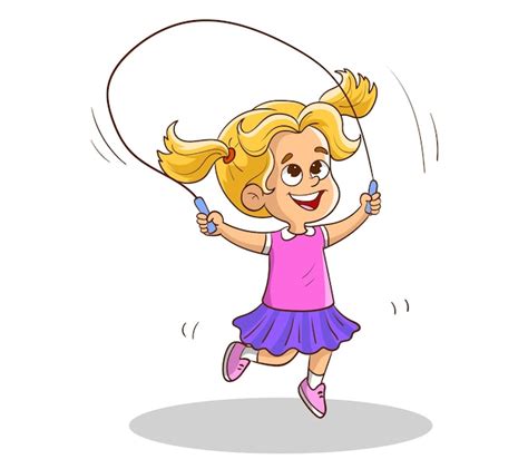 Linda Ni A Saltando La Cuerda De Saltar Ilustraci N Vectorial Deportes