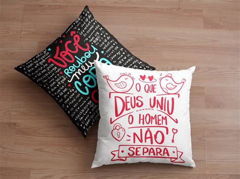 Almofada Presente Dia Dos Namorados Casamento Casal Estamp