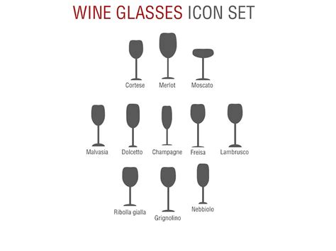 Wine Glasses Icon Set Freebie Supply