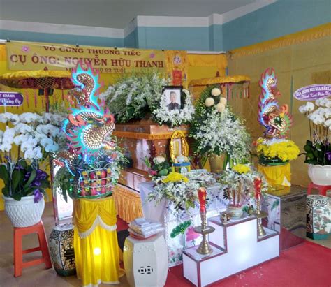 Quan Tài Hỏa Táng Lớn Trang Trí Phật Giáo