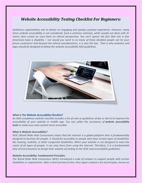 ppt website accessibility testing checklist for beginners powerpoint presentation id 11090141