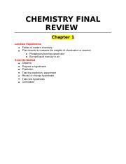 Chemistry Final Review Docx Chemistry Final Review Chapter