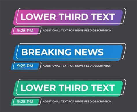 Modern Lower Third Collection Gold Color Vector Image