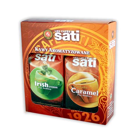 Mix 2x250g Kawy Mielone Irish Cream I Caramel Cafe Sati Polska