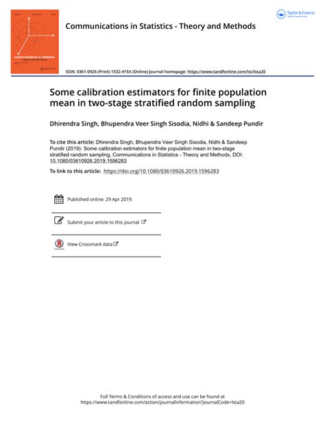 pdf calibration based ratio type estimation of mean in stratified sampling