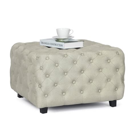 Homebeez Middle Century Upholstered Tufted Coffee Table With Padded