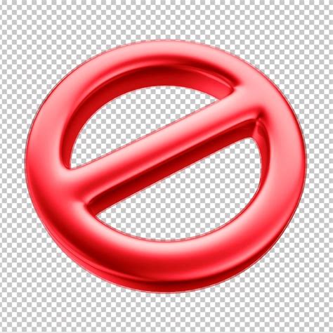 Ícone de símbolo proibido 3D fundo transparente PSD Premium