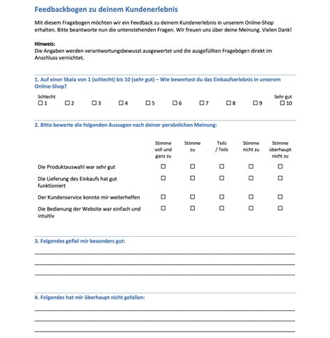Muster Vorlagen F R Fragebogen Umfragen