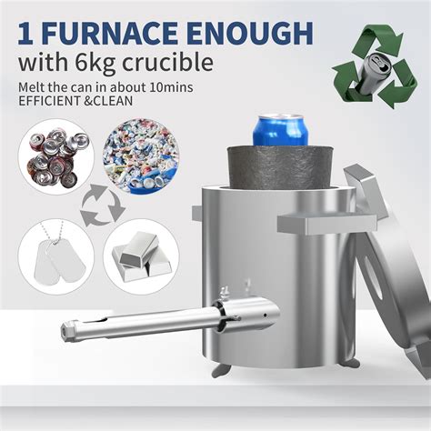 GONGYI Kit de horno de fusión de propano crisol de grafito de 6 kg 13