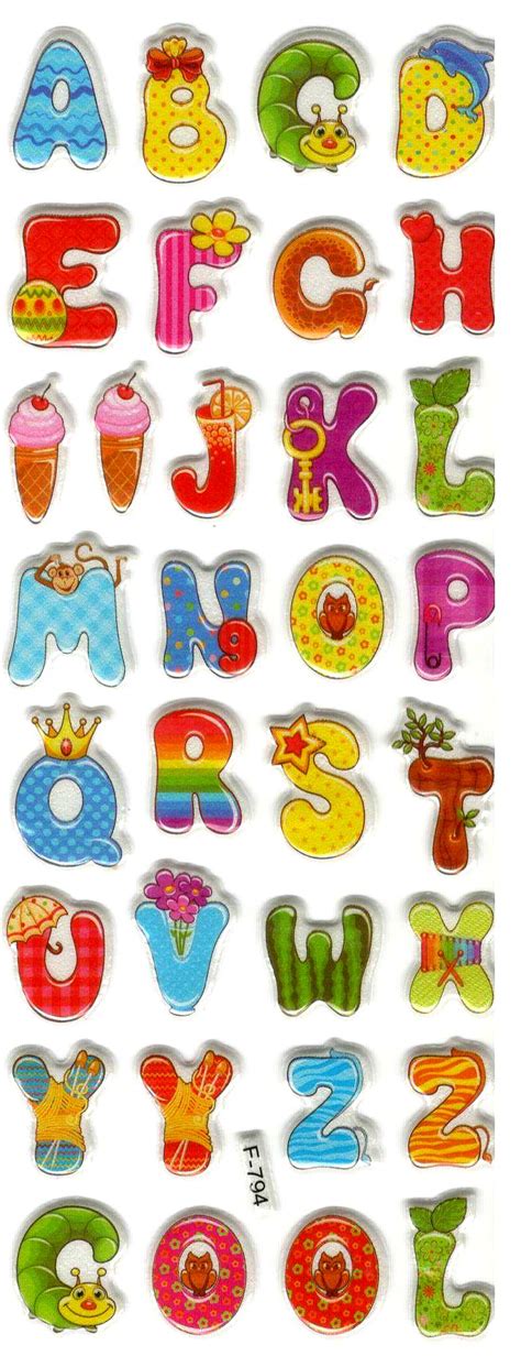 Gommettes Autocollantes Alphabet Et Chiffres