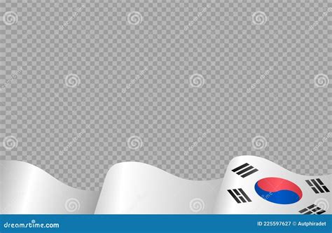 Waving Flag Of South Korea Isolated On Png Or Transparent Background