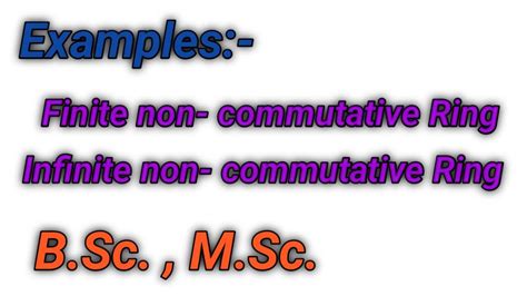 finite and infinite non commutative ring knowledge by mathematicians youtube
